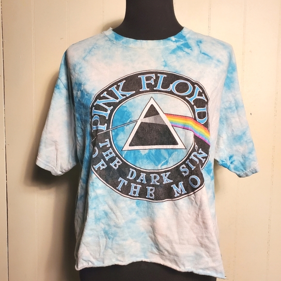 Pink Floyd | Tops | Pink Floyd Tiedye Cropped Dark Side Of The Moon ...
